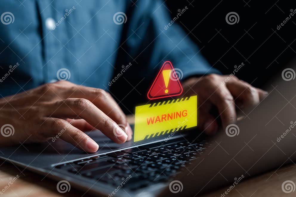 System Warning Caution Sign for Notification Error and Maintenance ...