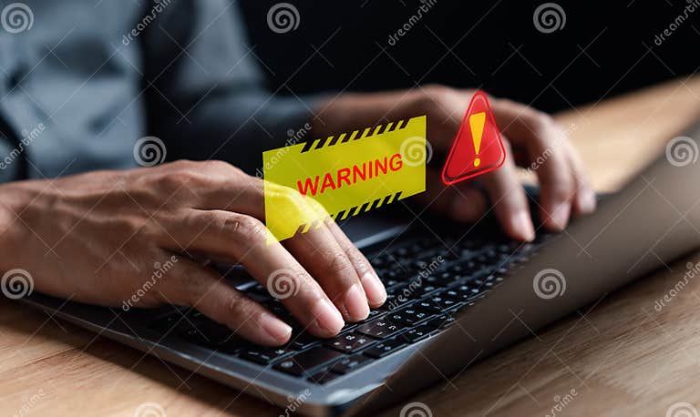 System Warning Caution Sign for Notification Error and Maintenance ...