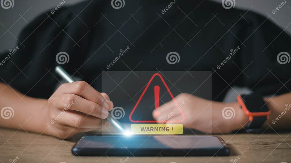 System Warning Caution Sign for Notification Error and Maintenance ...