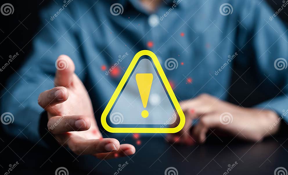 System Warning Caution Sign for Notification Error and Maintenance ...