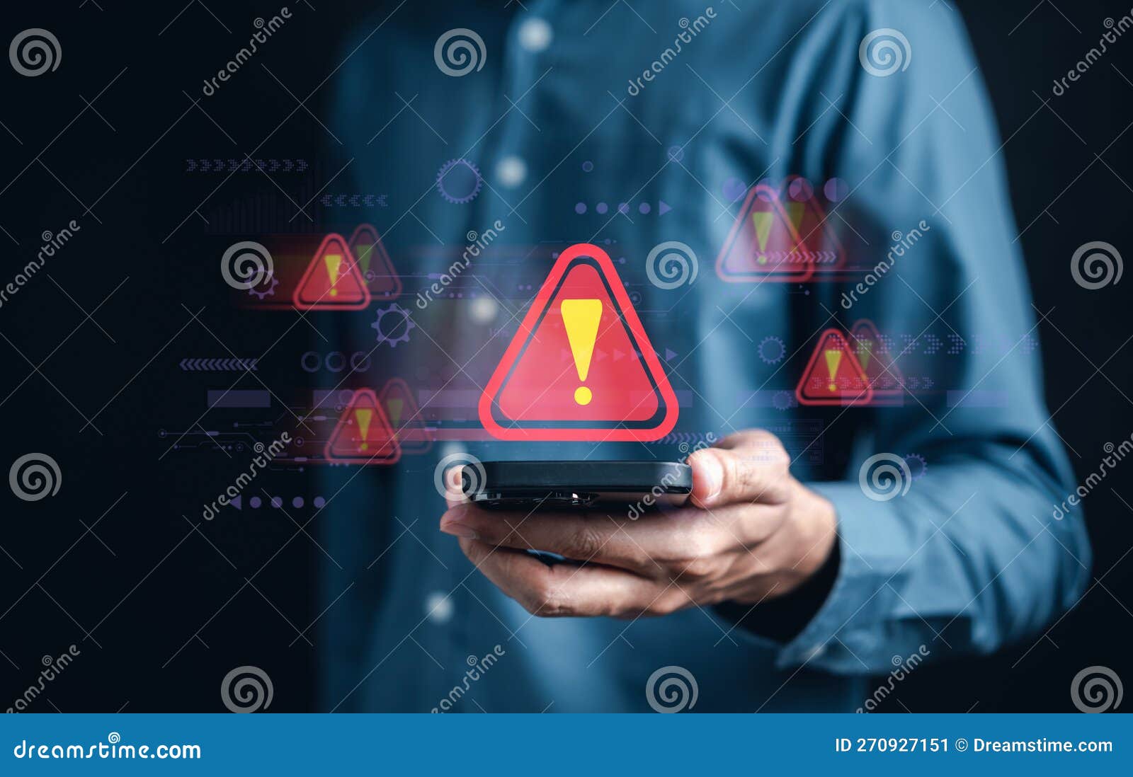 System Warning Caution Sign for Notification Error and Maintenance ...