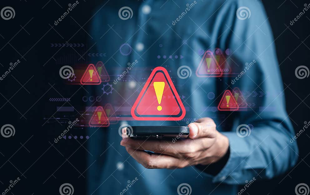 System Warning Caution Sign for Notification Error and Maintenance ...