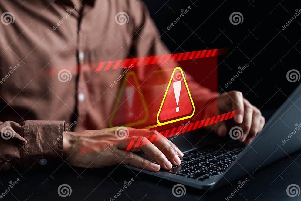 System Warning Caution Sign for Notification Error and Maintenance ...