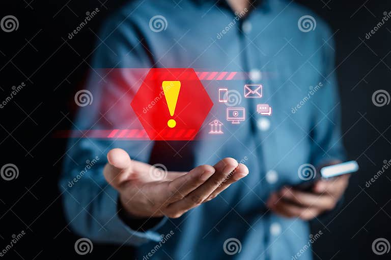 System Warning Caution Sign for Notification Error and Maintenance ...