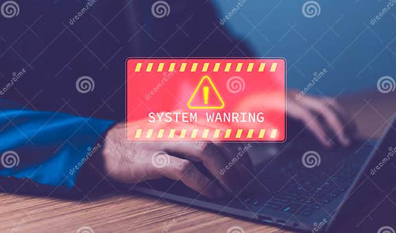 System Warning Caution Sign for Notification Error and Maintenance ...