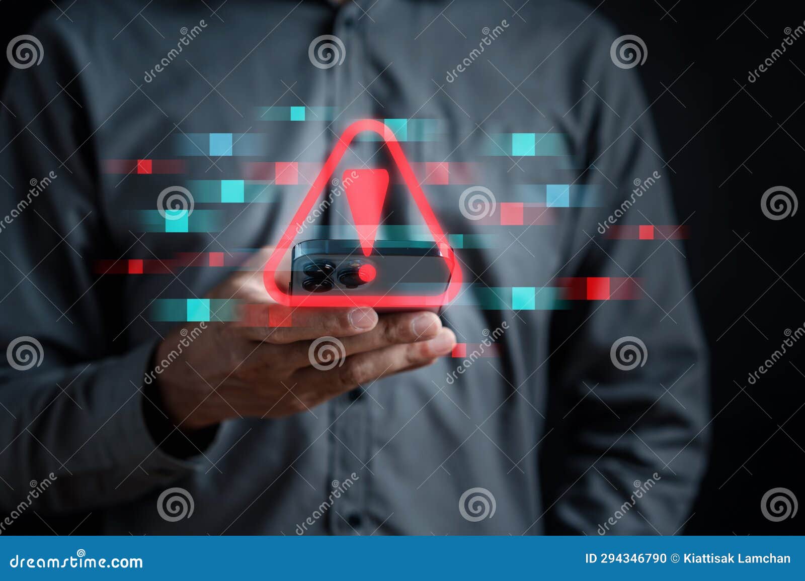 System Warning Caution Sign, Scam Virus Attack on Firewall Stock Photo ...