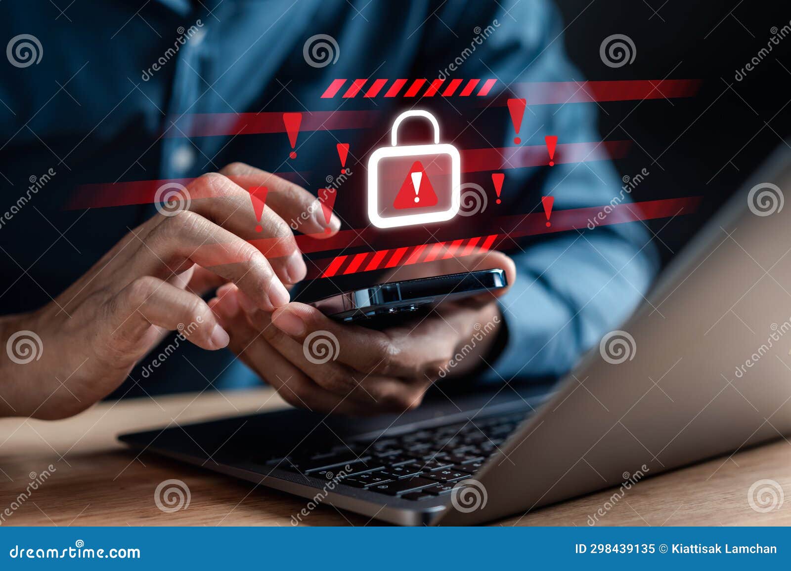 System Warning Caution Sign, Scam Virus Attack on Firewall for ...