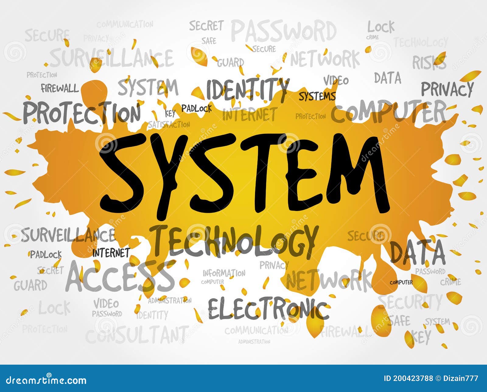 SYSTEM word cloud stock illustration. Illustration of process - 200423788