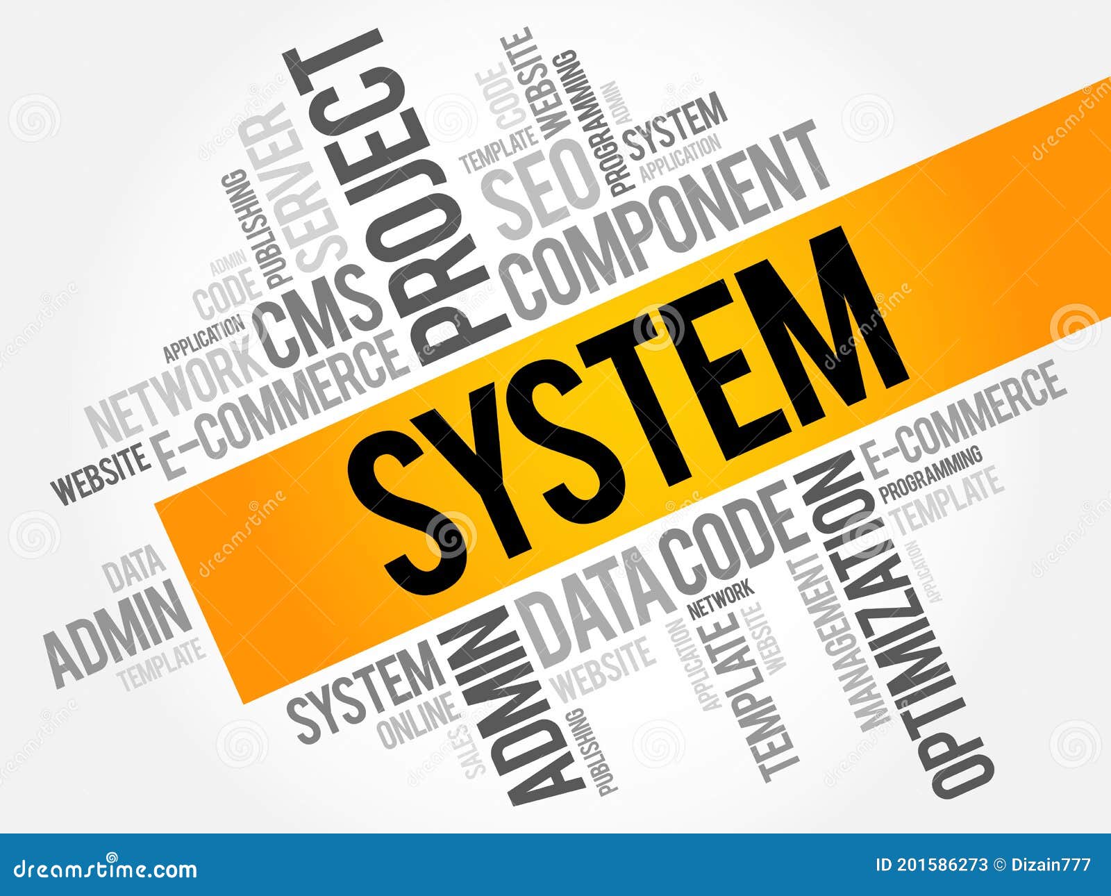 SYSTEM word cloud stock illustration. Illustration of application ...