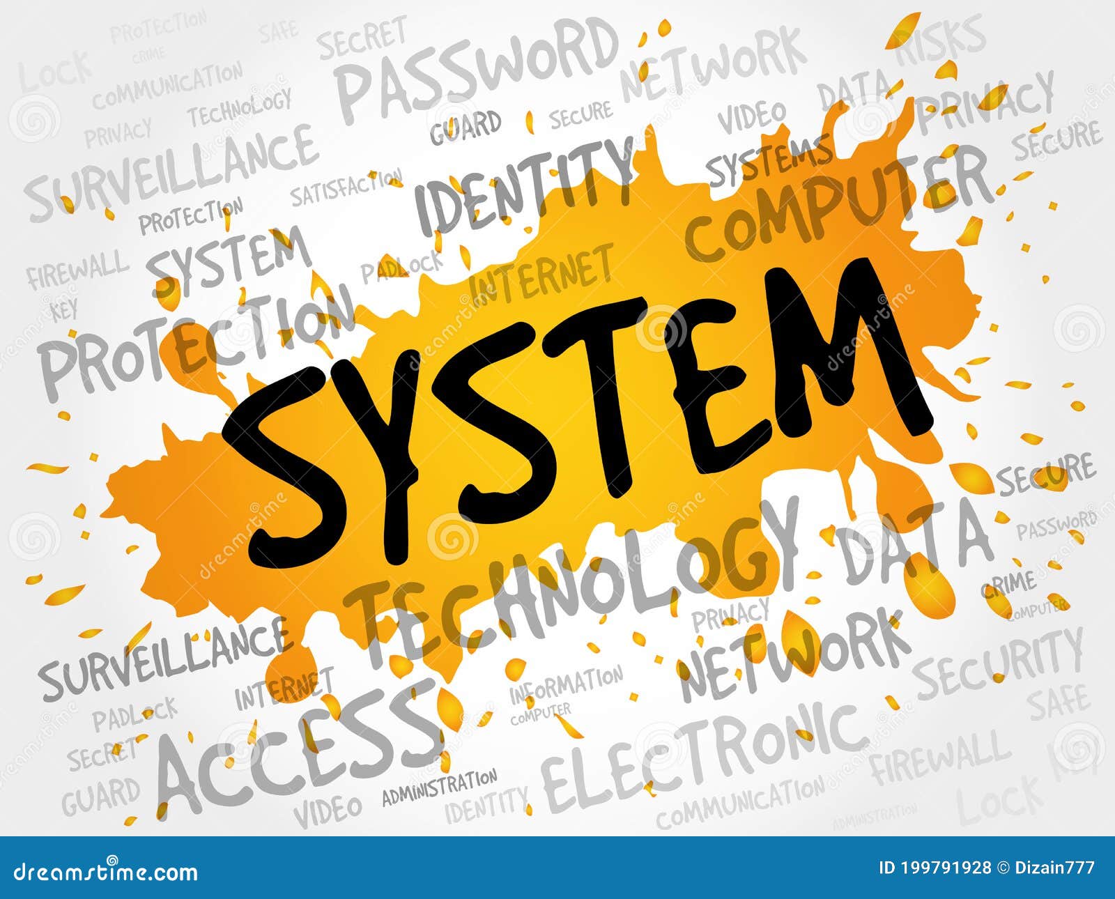 SYSTEM word cloud stock illustration. Illustration of background ...