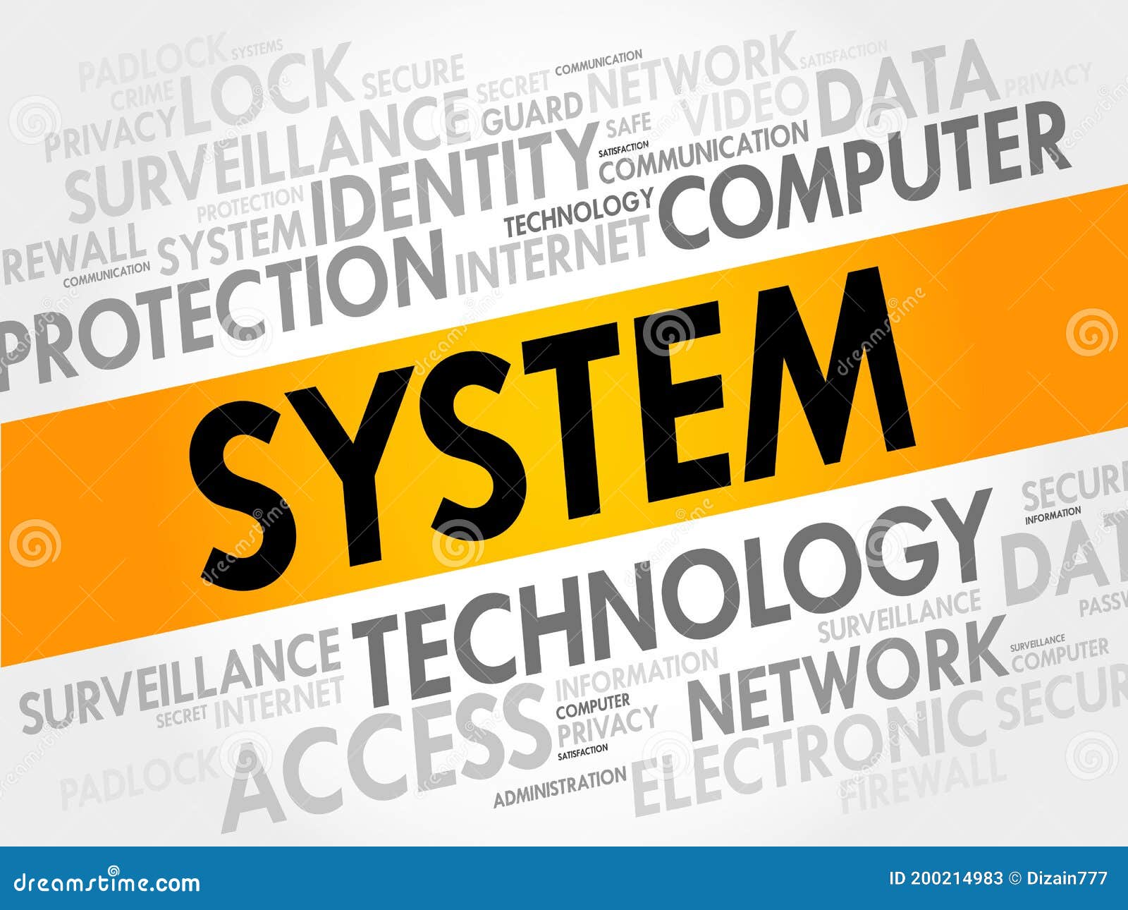 SYSTEM word cloud stock illustration. Illustration of development ...