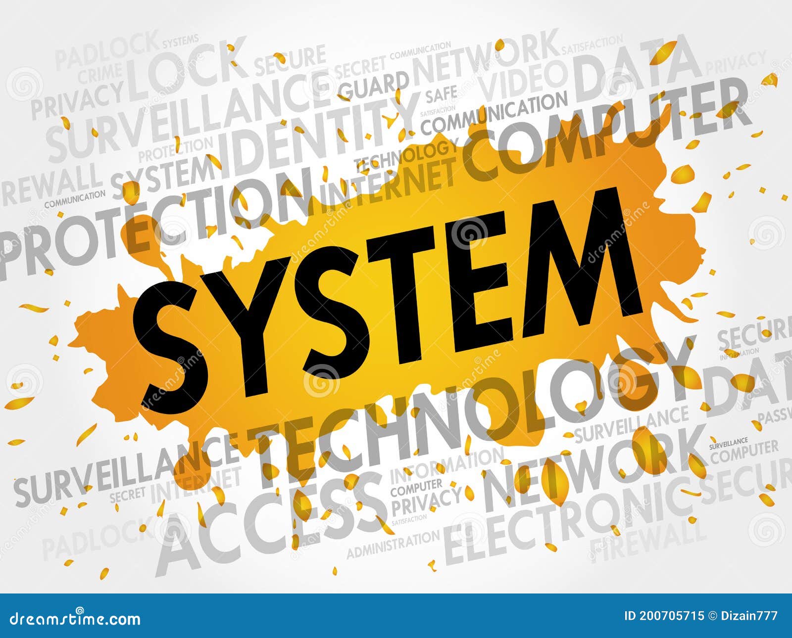 SYSTEM word cloud stock illustration. Illustration of collage - 200705715