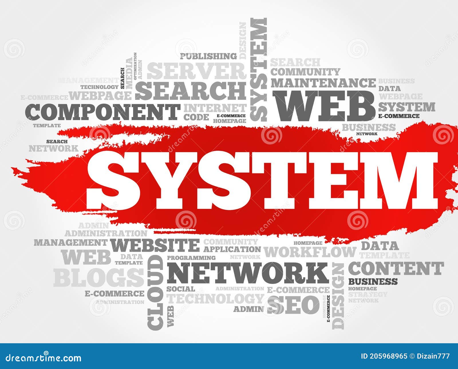 SYSTEM word cloud stock illustration. Illustration of development ...