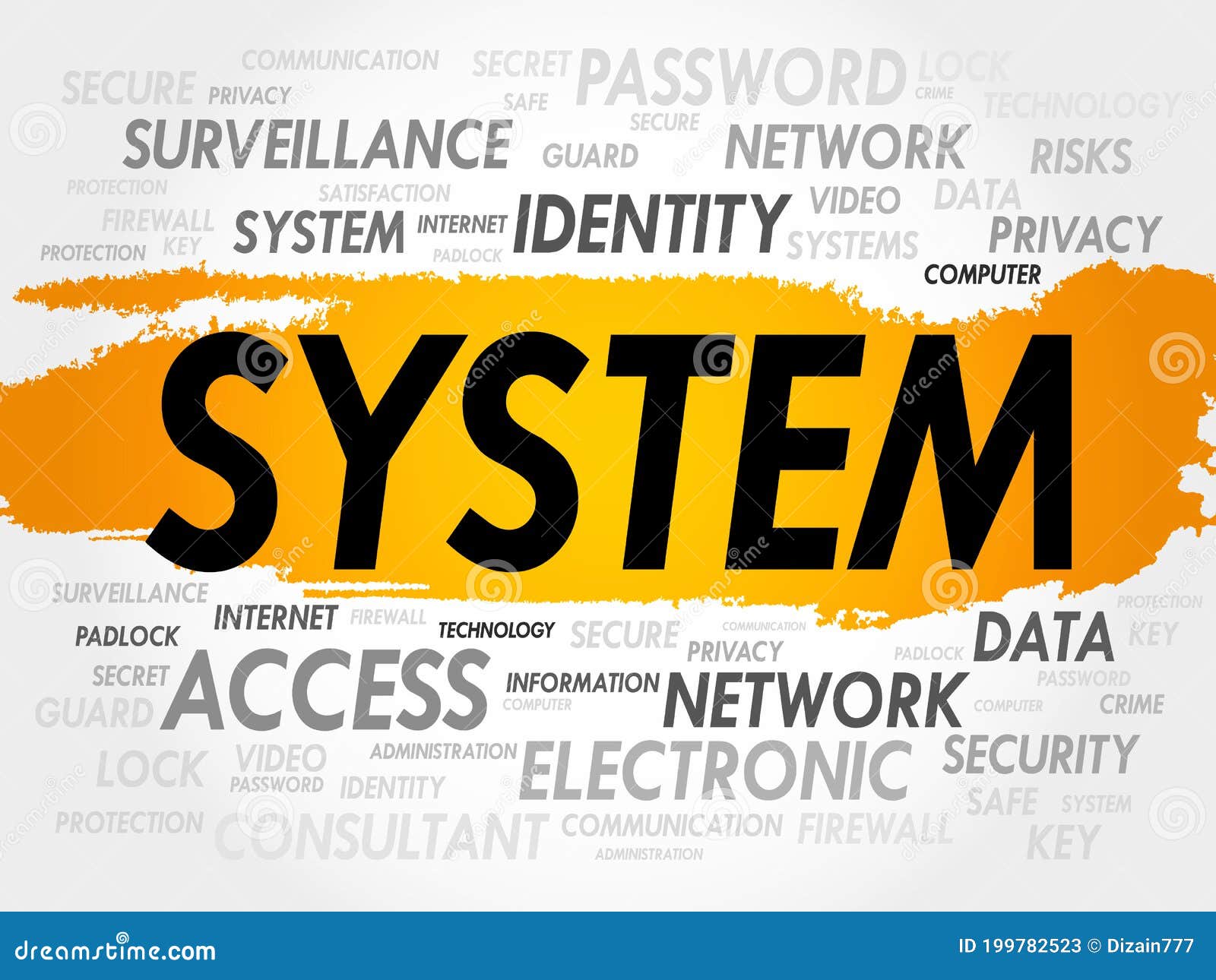 SYSTEM word cloud stock illustration. Illustration of process - 199782523
