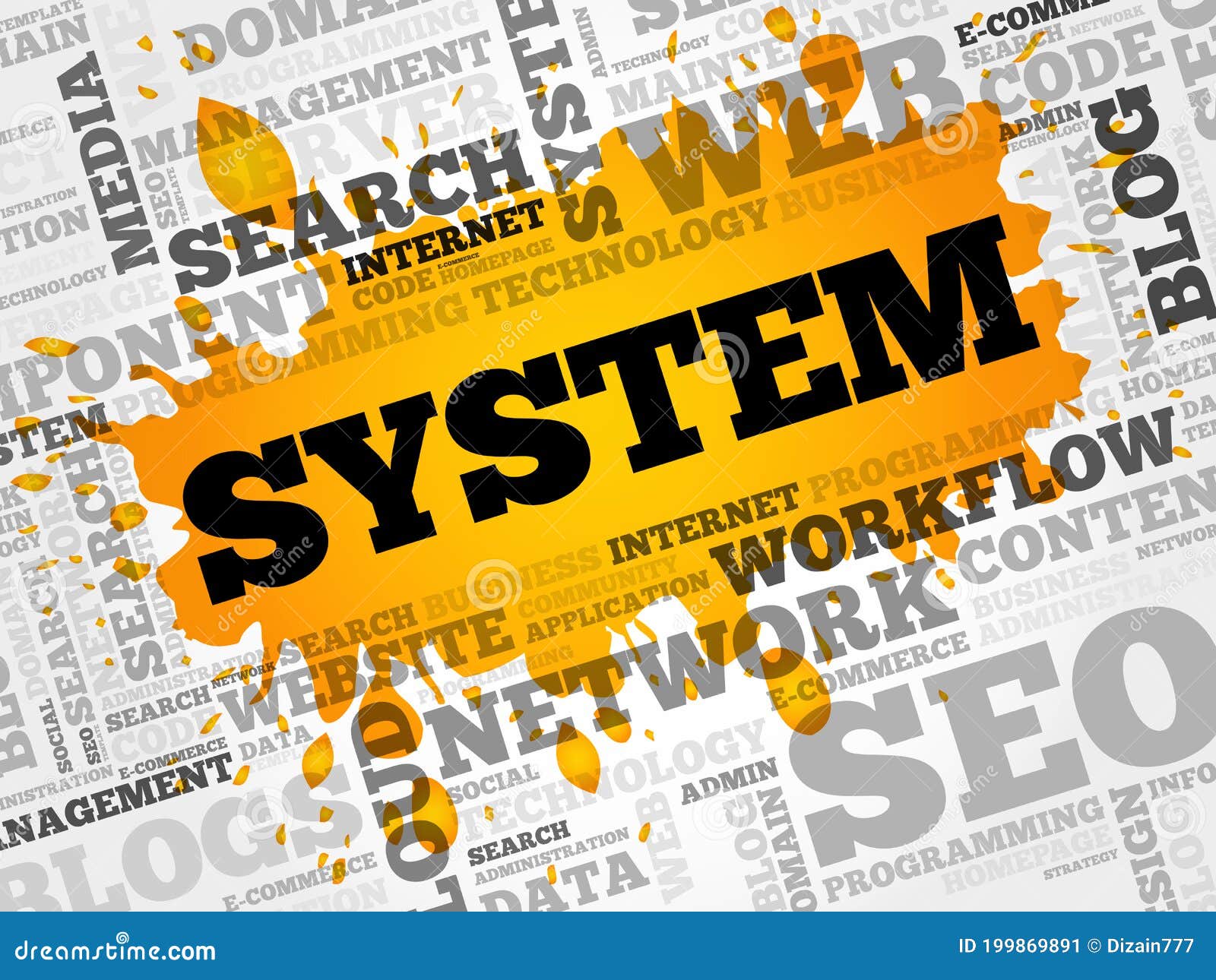 SYSTEM word cloud stock illustration. Illustration of business - 199869891