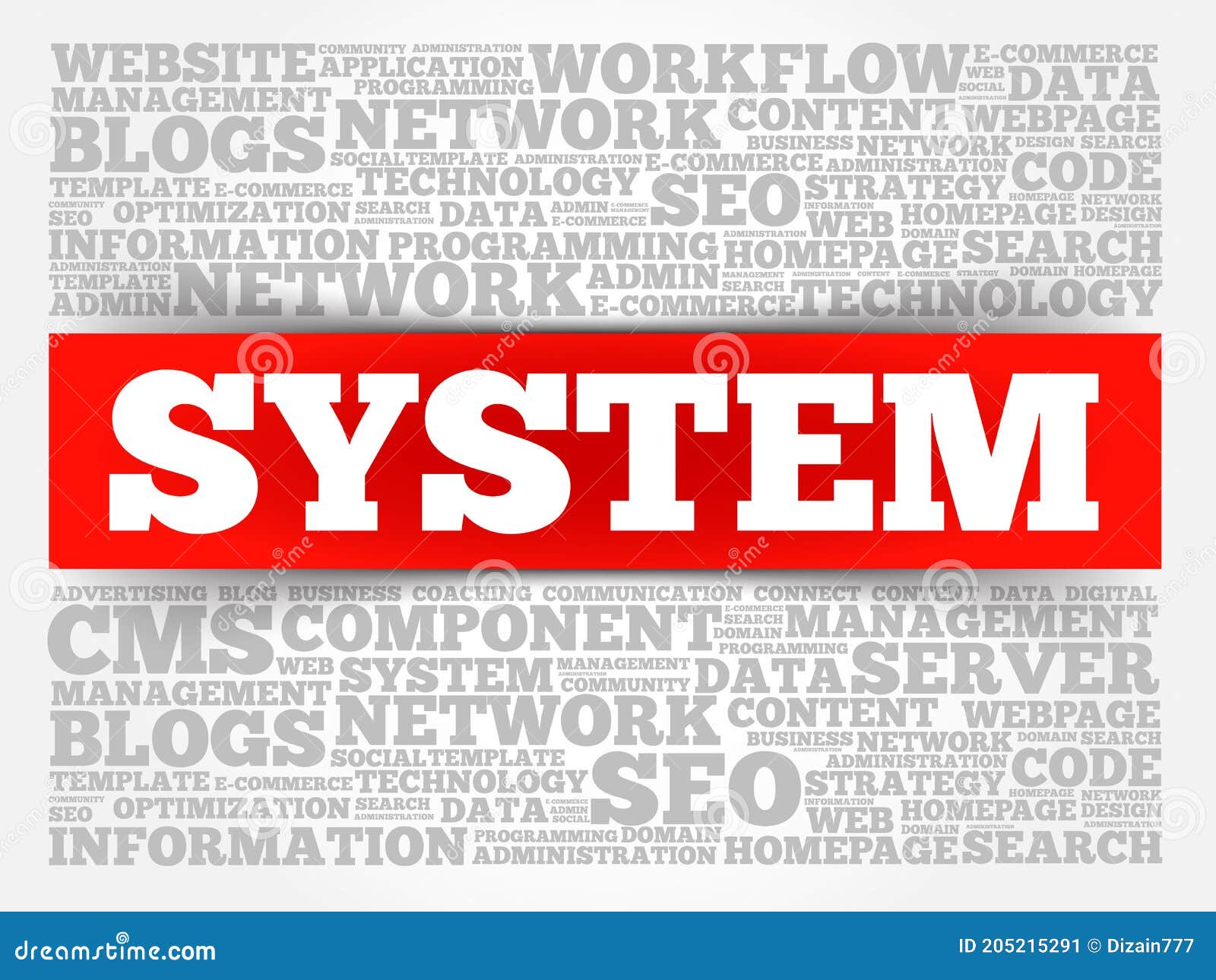 SYSTEM word cloud stock illustration. Illustration of memory - 205215291