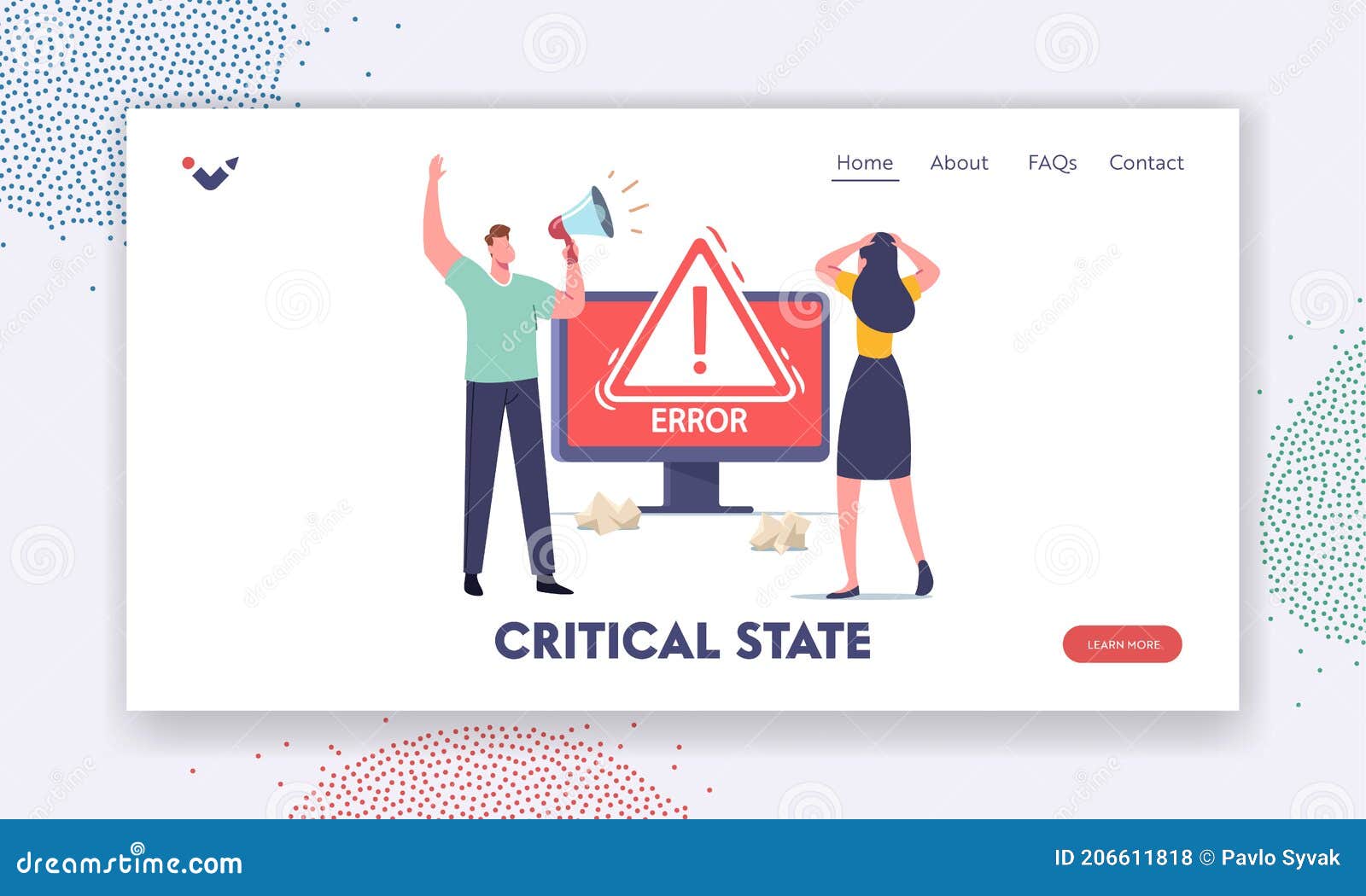 System Work Error, Maintenance, Page Not Found Landing Page Template ...