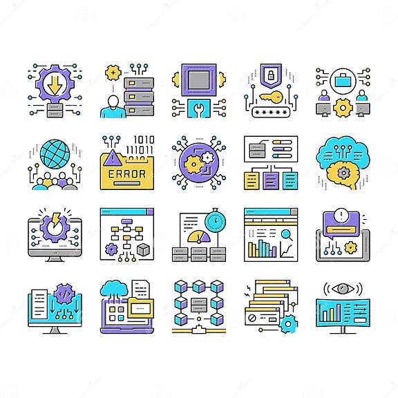 System Work Process Collection Icons Set Vector . Stock Vector ... System Work Process Collection Icons Set Vector . Stock Vector ...