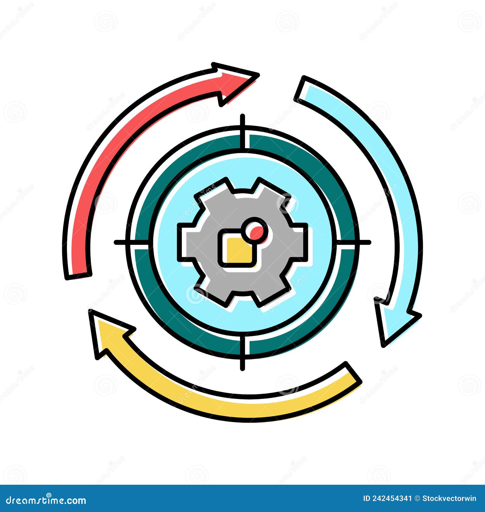System Working Process Color Icon Vector Illustration Stock Vector ...