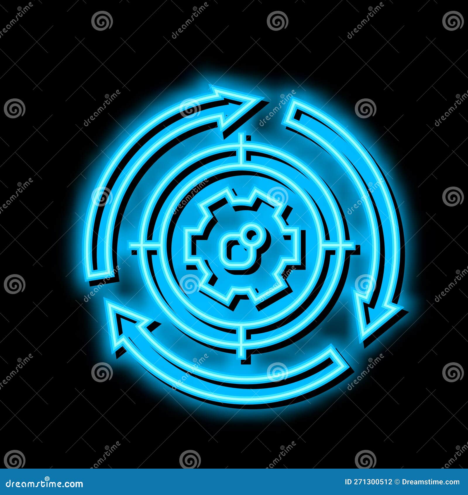 System Working Process Neon Glow Icon Illustration Stock Vector ...
