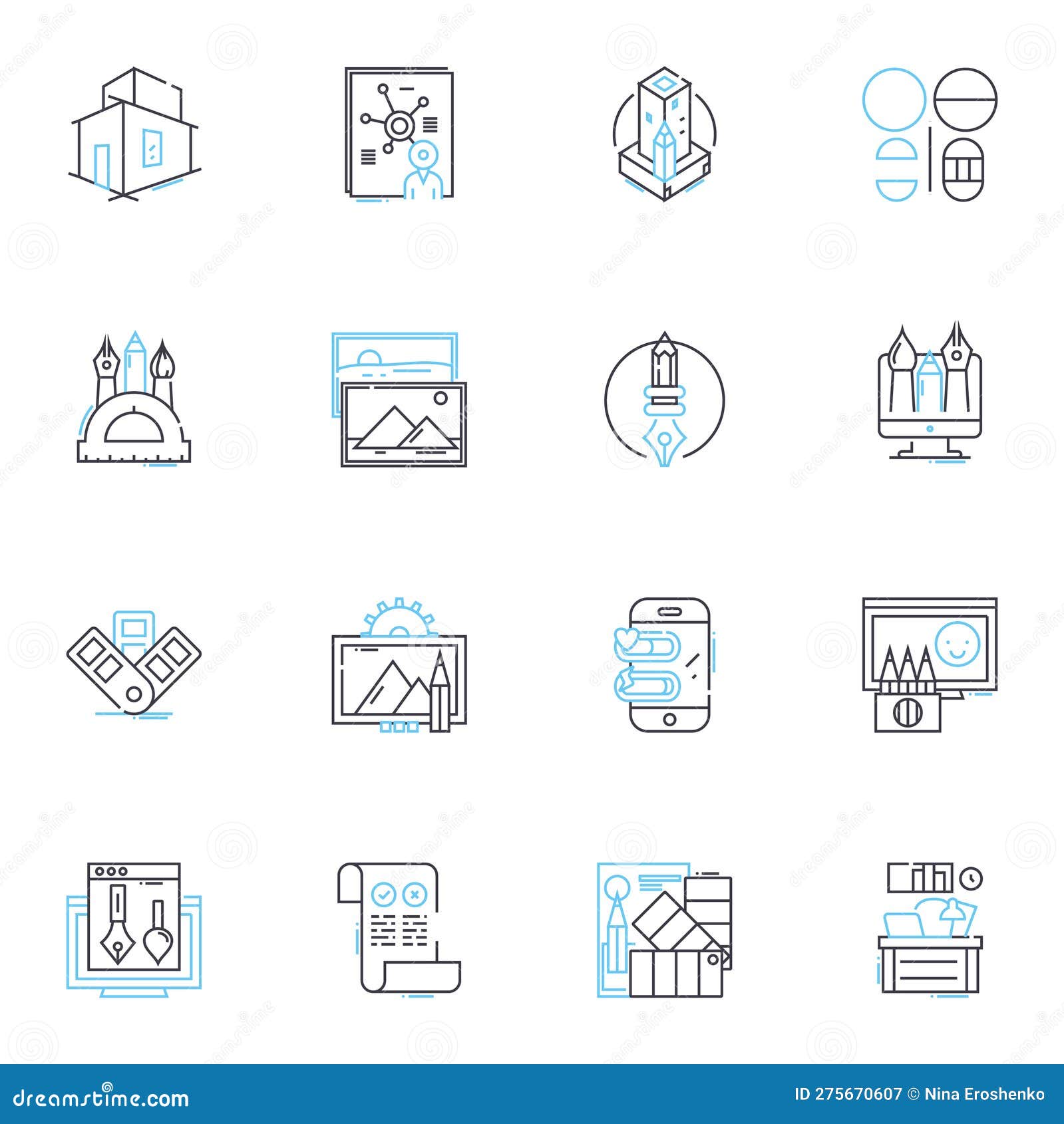 Systematic Analysis Linear Icons Set Methodical Rigorous