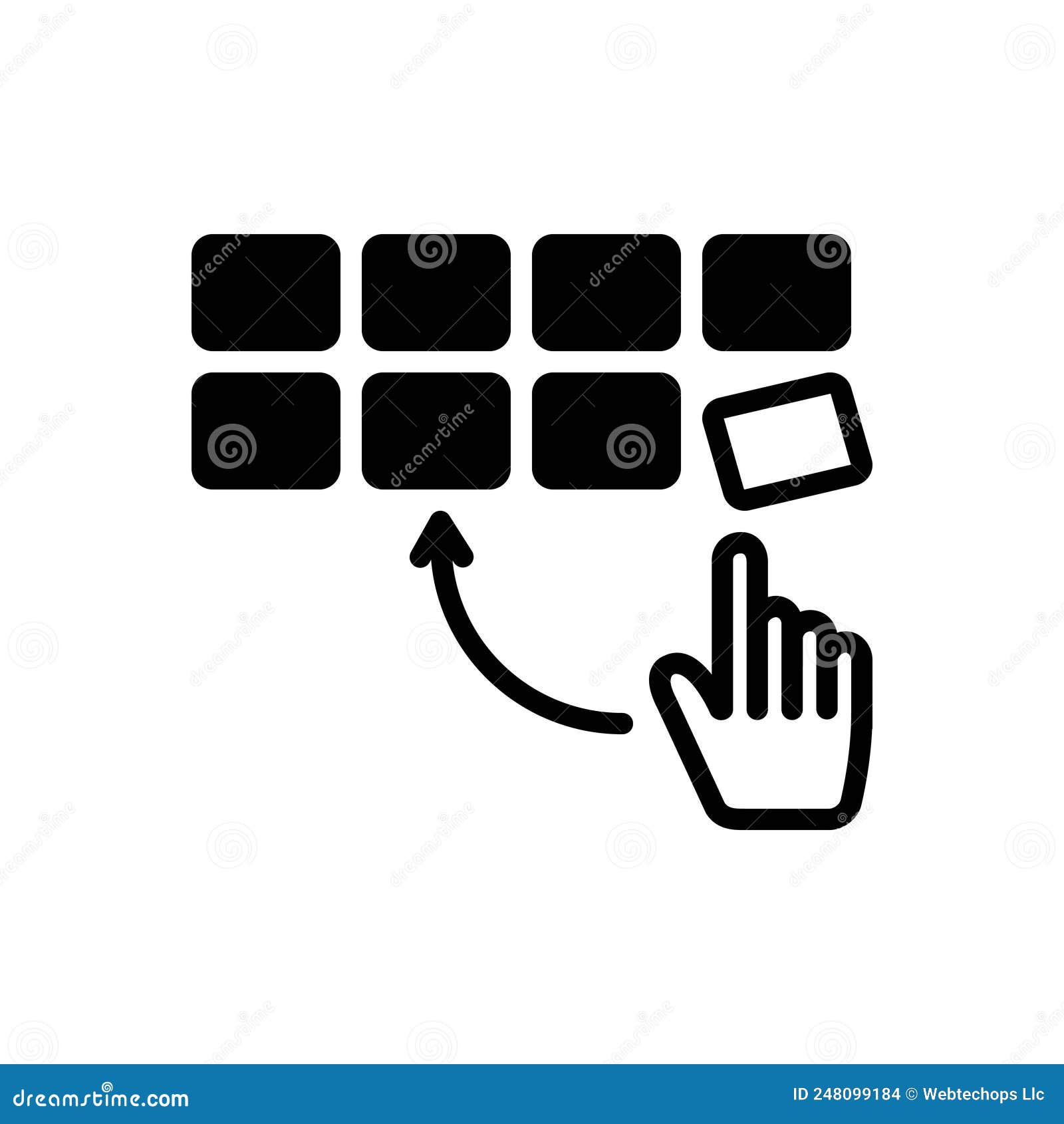 Black Solid Icon for Systematic, Orderly and Methodical Stock Vector ...