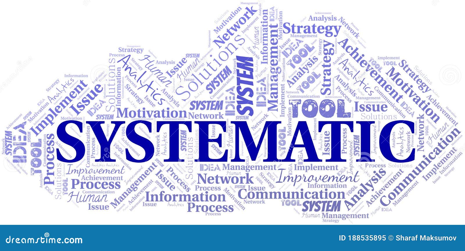 Systematic Typography Vector Word Cloud. Stock Vector - Illustration of ...