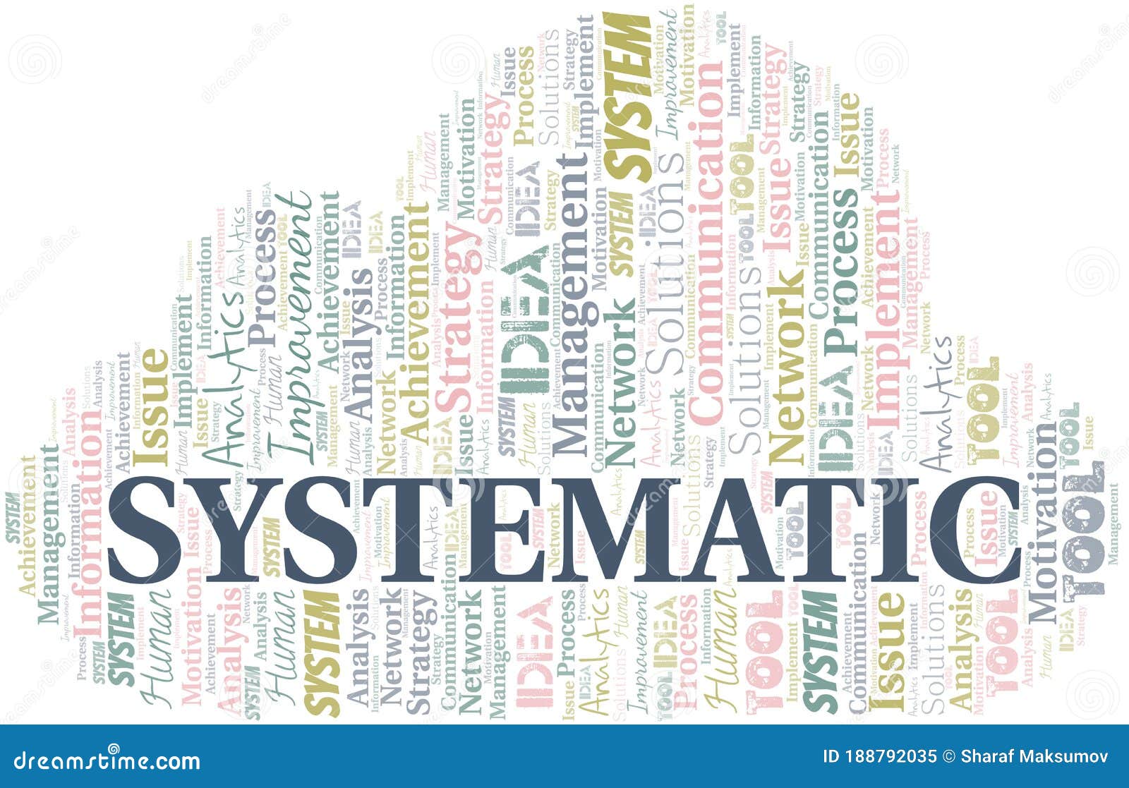 Systematic Typography Vector Word Cloud. Stock Vector - Illustration of ...