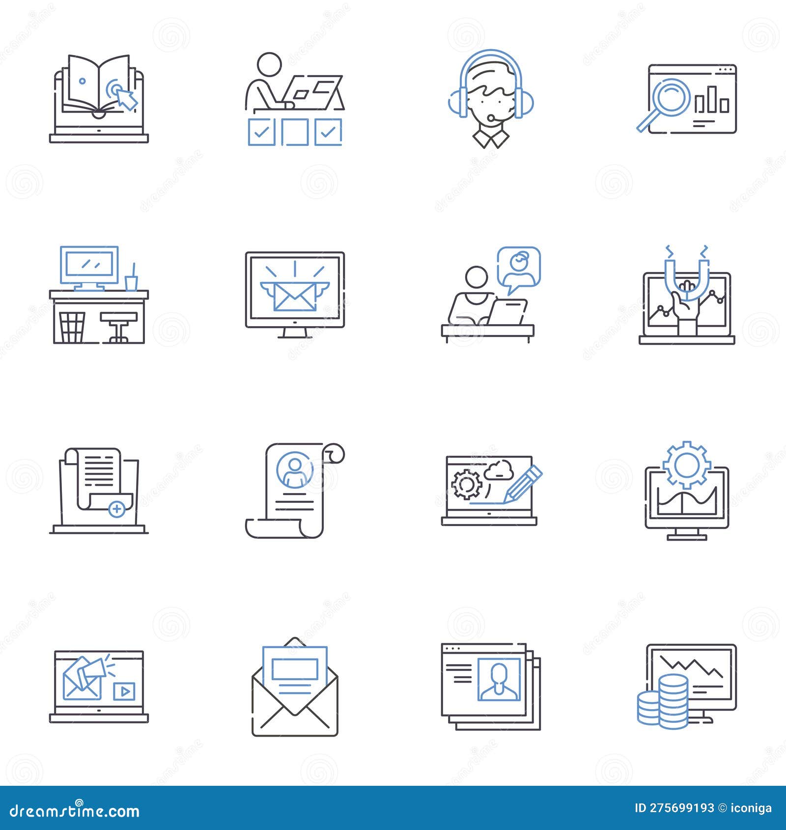 Systematic Workflow Line Icons Collection. Streamlined, Methodical ...