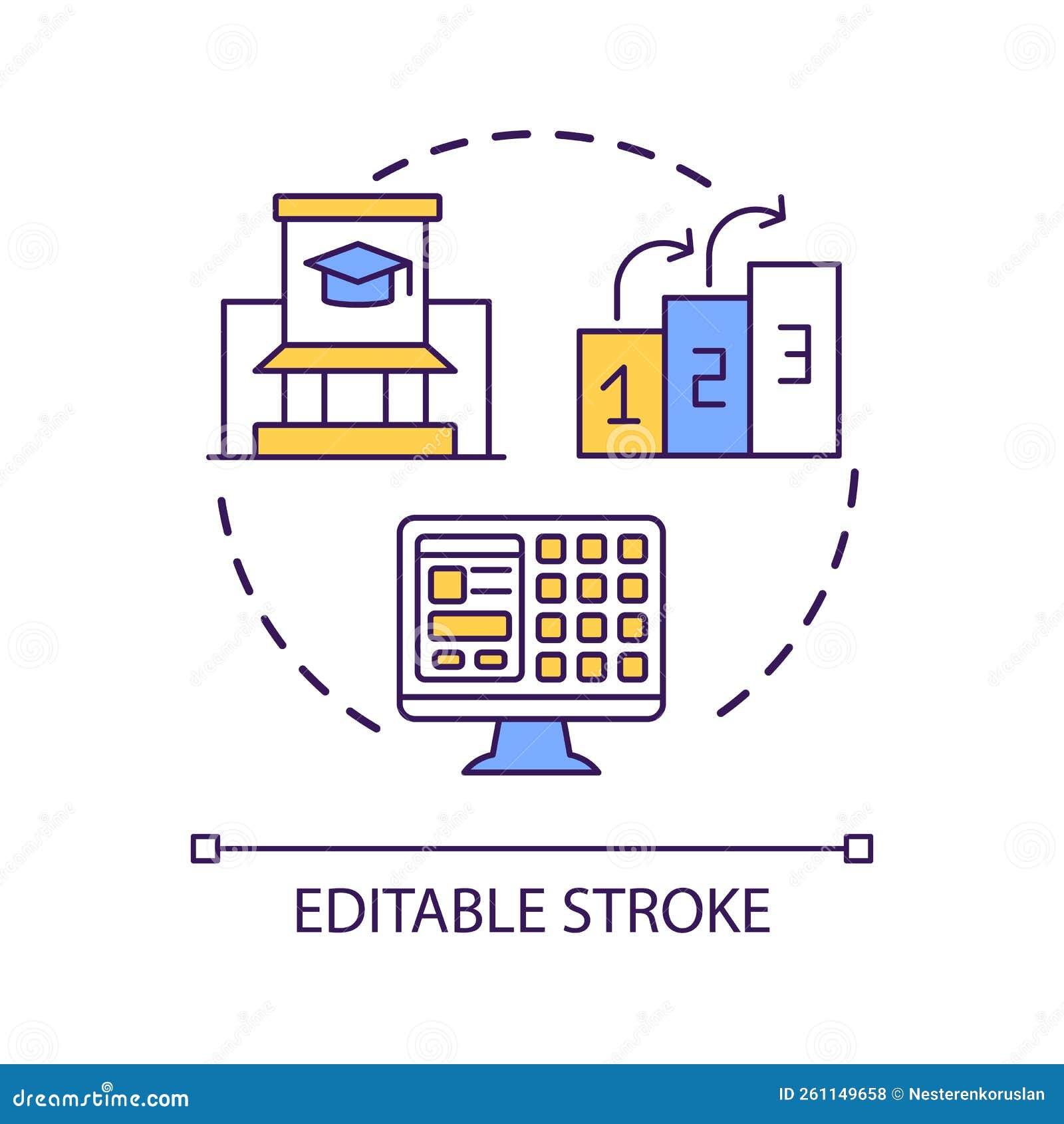 Systematization of Education Process Concept Icon Stock Vector ...