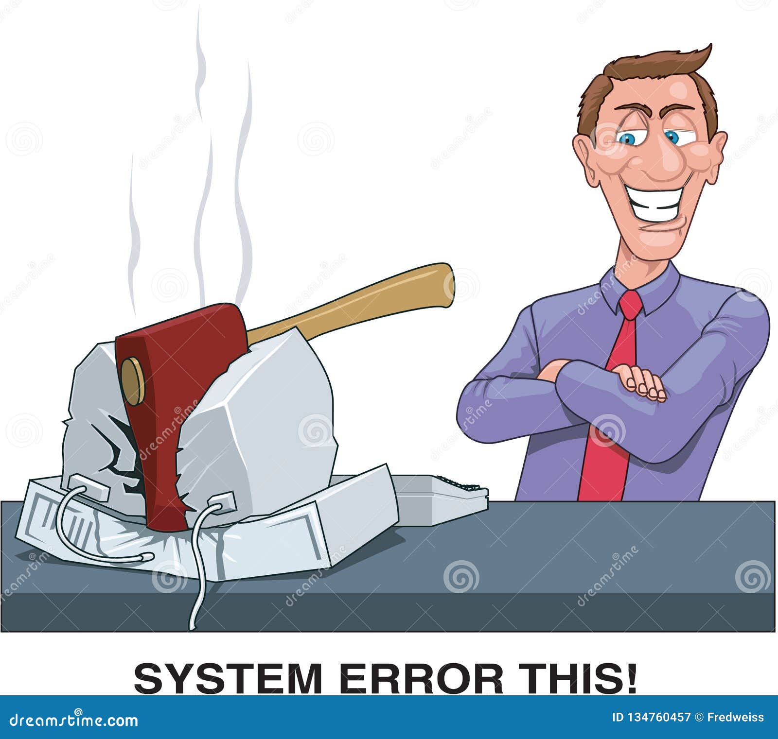 Systemfehler Dieses! Karikatur-Vektor-Illustration Vektor Abbildung ...