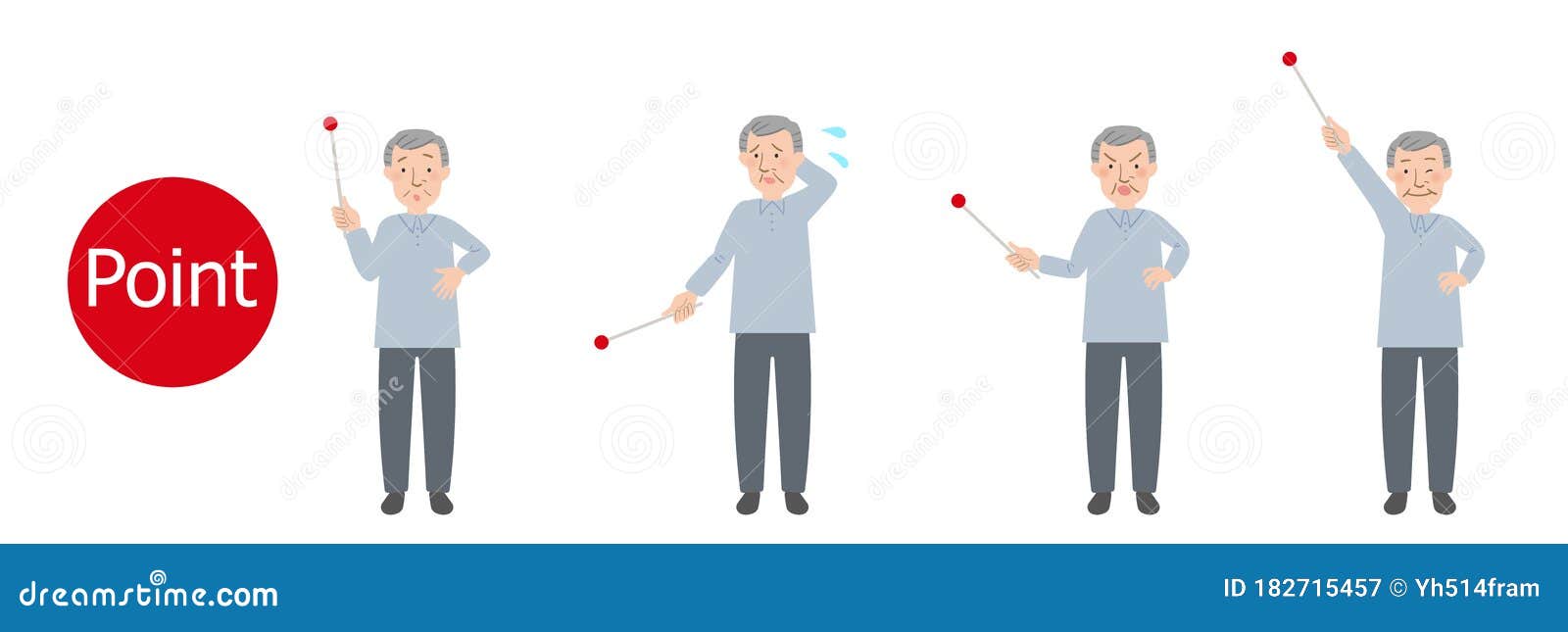Systemic Vector Illustration Of Grandma Pointing Towards The Middle In ...