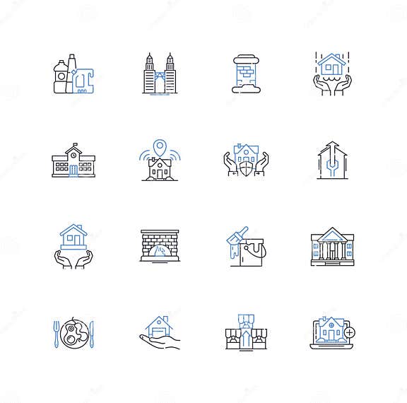 Systemizing Line Icons Collection. Optimization, Standardization, Efficiency, Streamlining ...