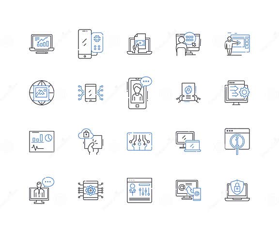 Systems Line Icons Collection. Integration, Optimization, Automation, Complexity, Efficiency ...