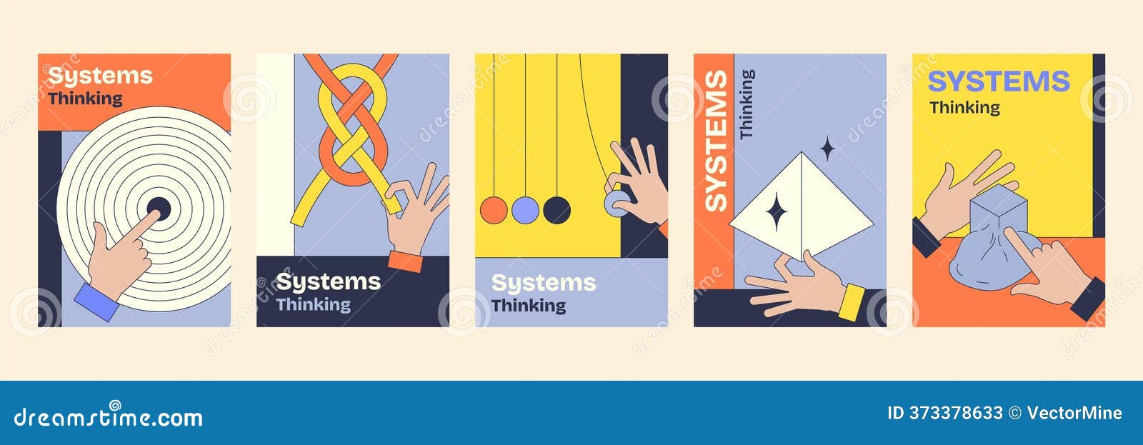 Systems Thinking Is Visualized Through Interconnected Hands, Geometric ...
