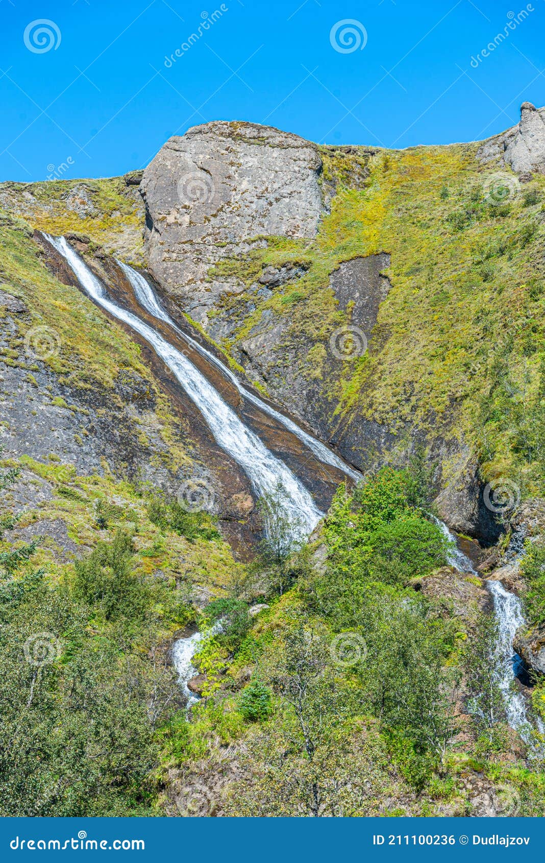 Systrafoss Waterfall Viewed during Sunny Day on Iceland Stock Photo ...