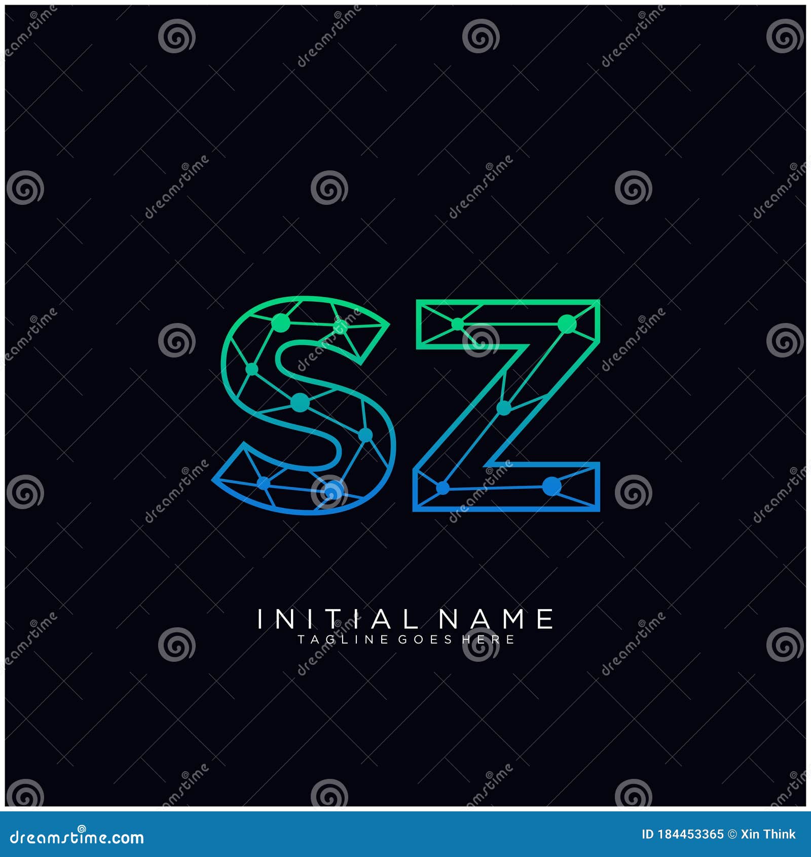 SZ Letter Logo Icon Design Template Elements Stock Vector ...