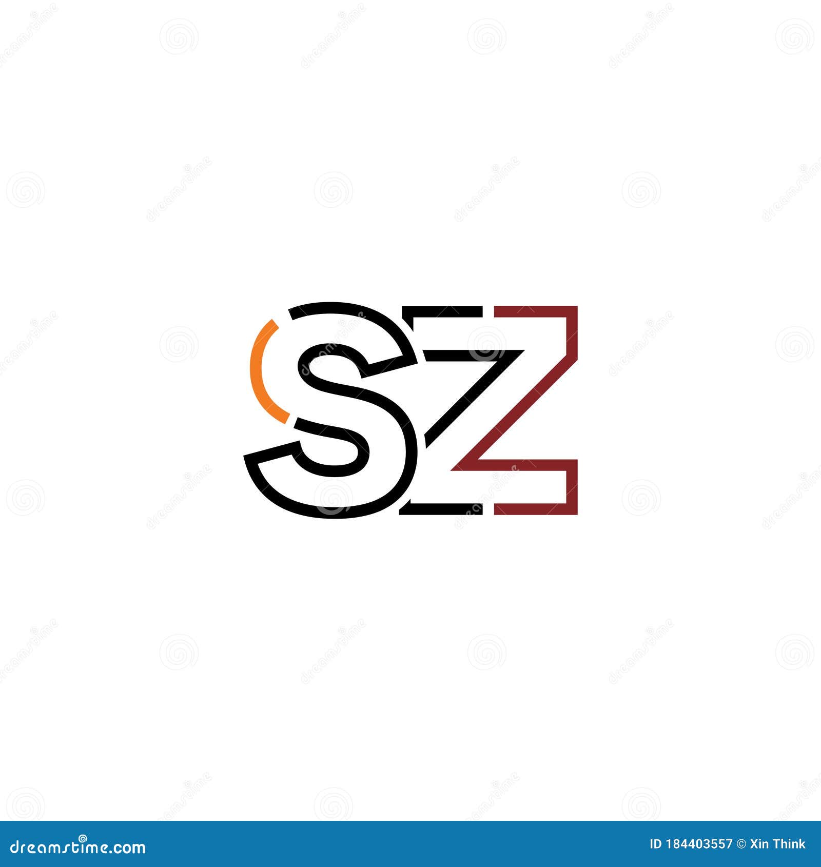 SZ Letter Logo Icon Design Template Elements Stock Vector ...