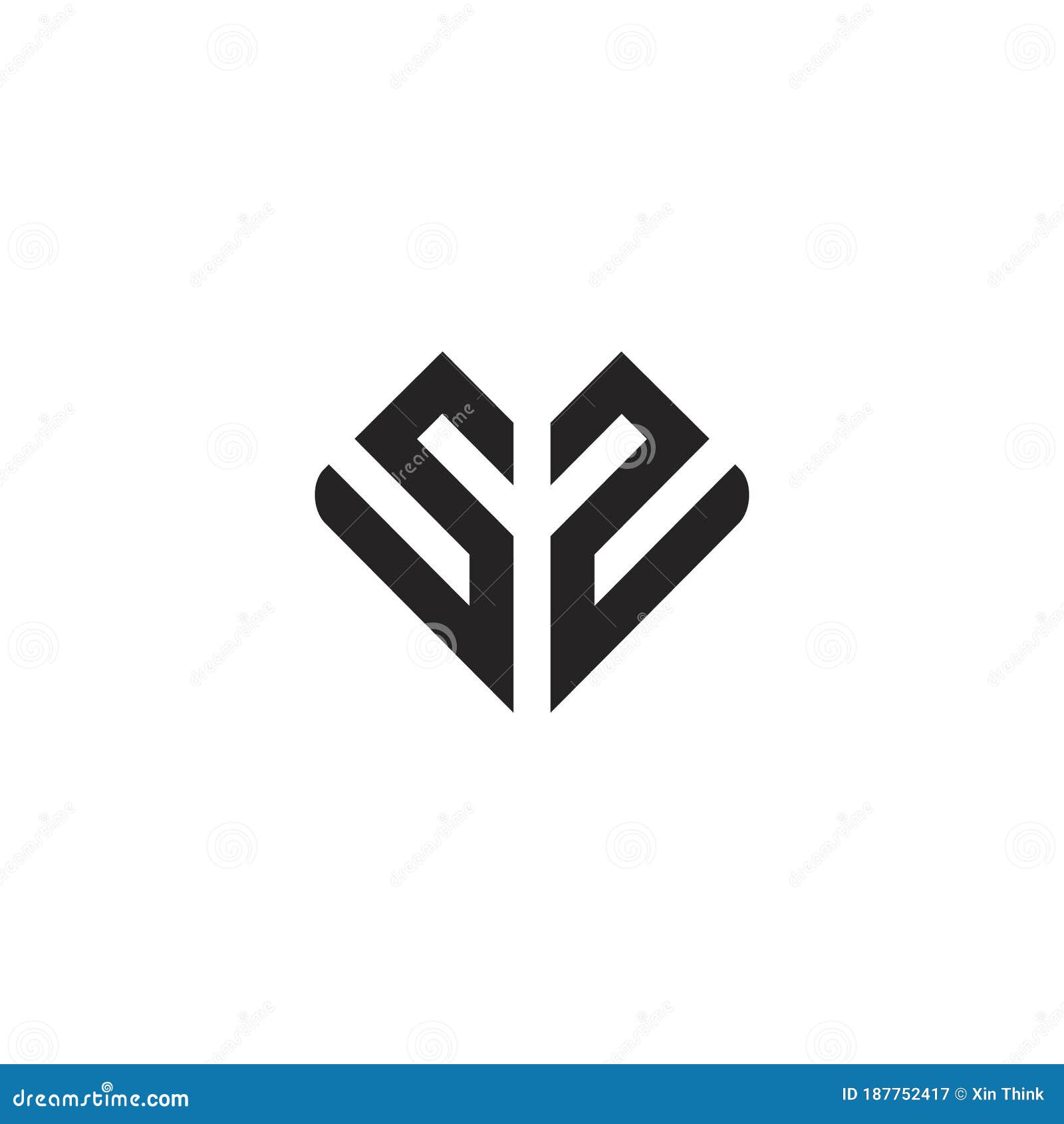 SZ Letter Logo Icon Design Template Elements Stock Vector ...