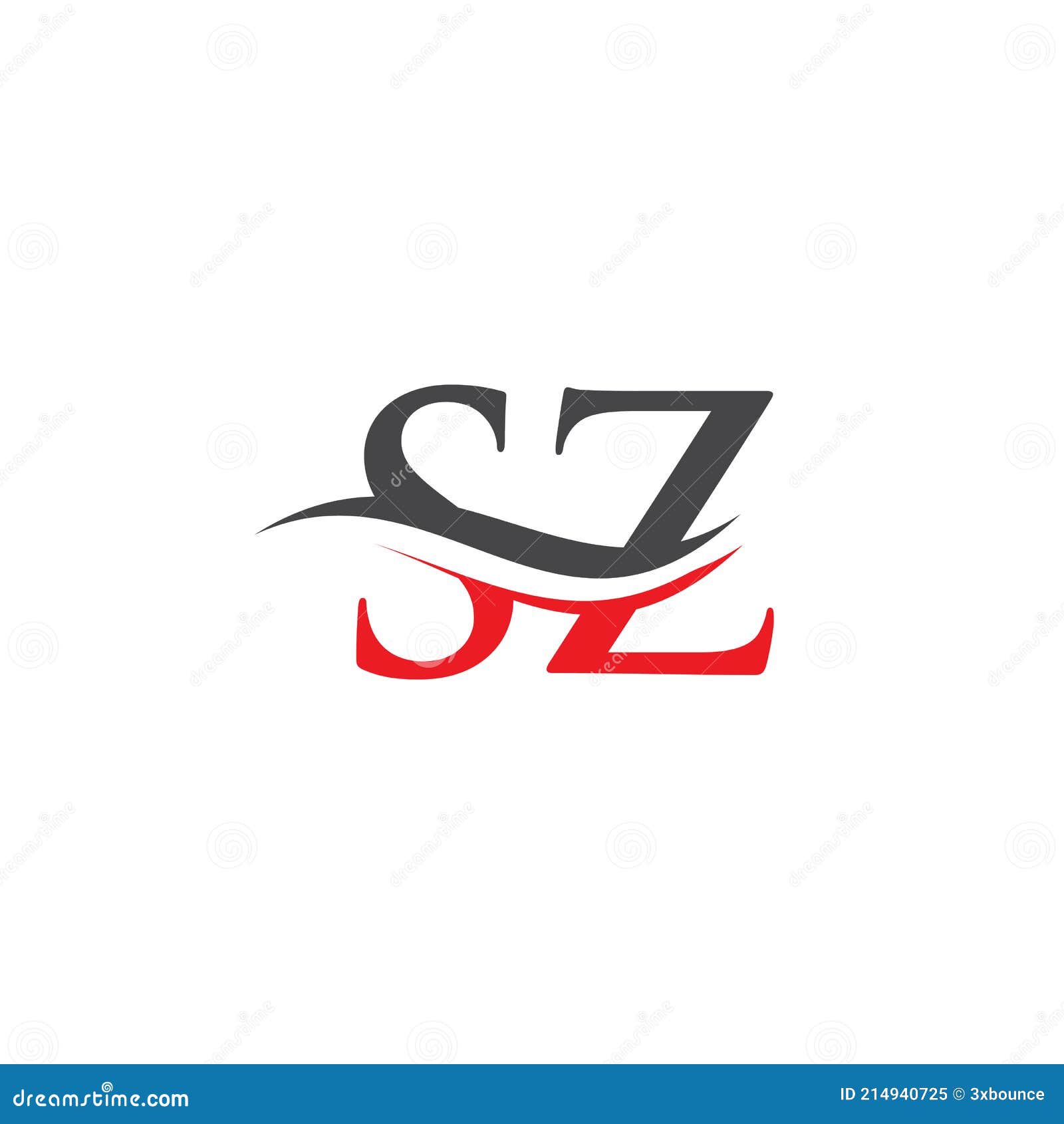Sz Logo Design Vector. Swoosh Letter Sz Logo Design Vektor Abbildung ...