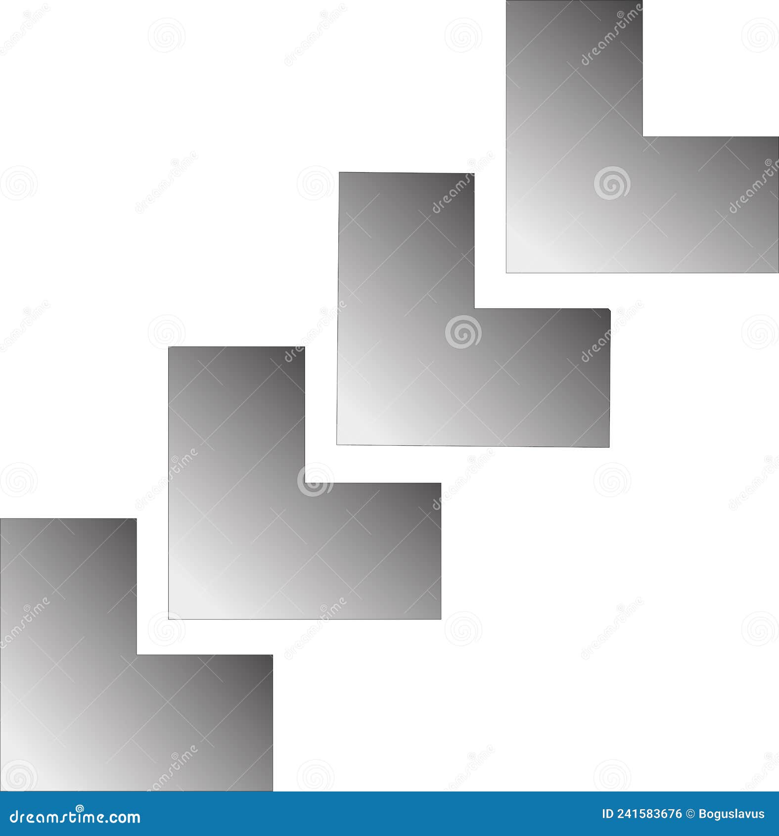 Set Of Four Figures With Pseudo 3D Effect Vector Illustration ...