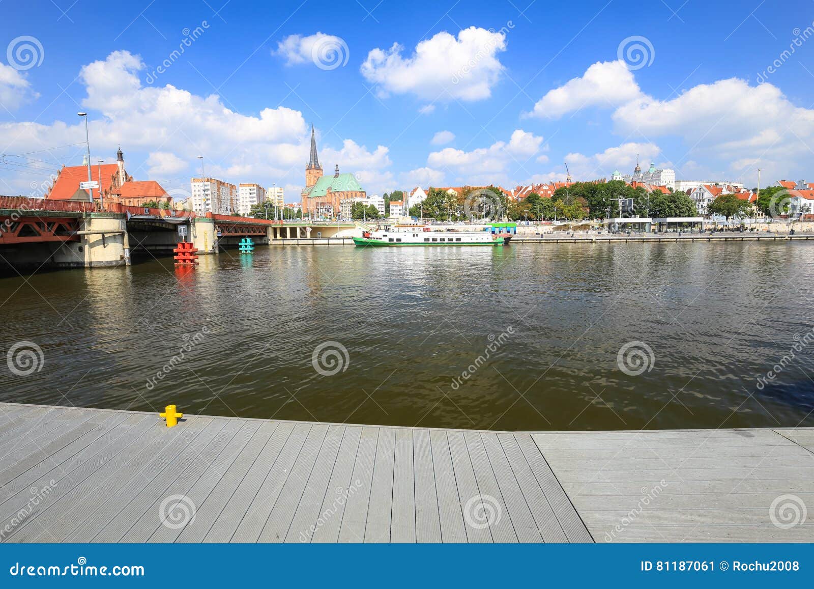Szczecin / Panorama View of the River and Historical Center Stock Image ...