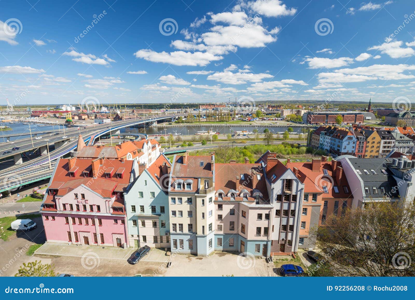 Szczecin / Panorama of the Waterfront Editorial Stock Photo - Image of ...