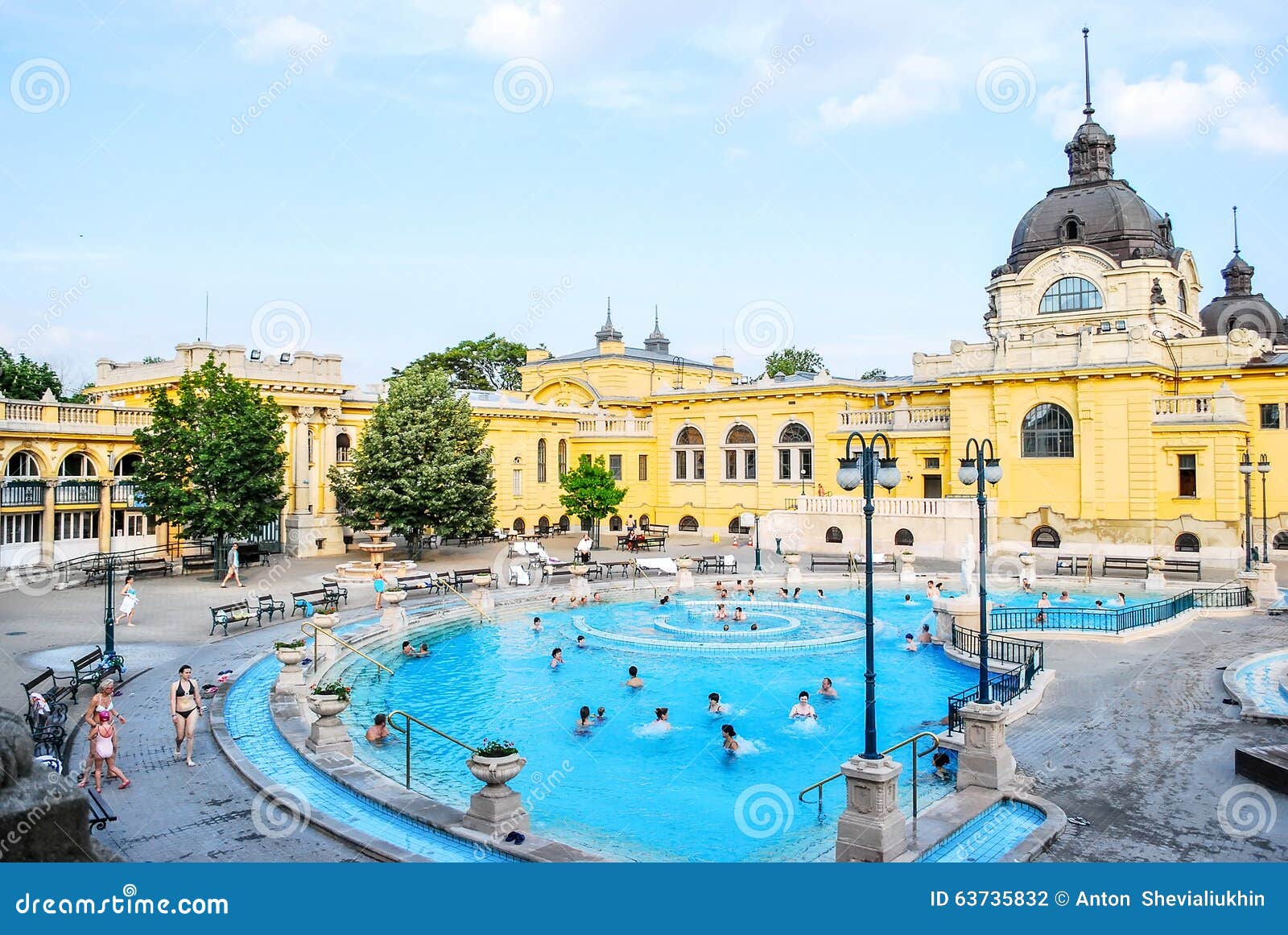 Szechenyi Baths in Budapest in Hungary on a Sunny Day. Editorial ...