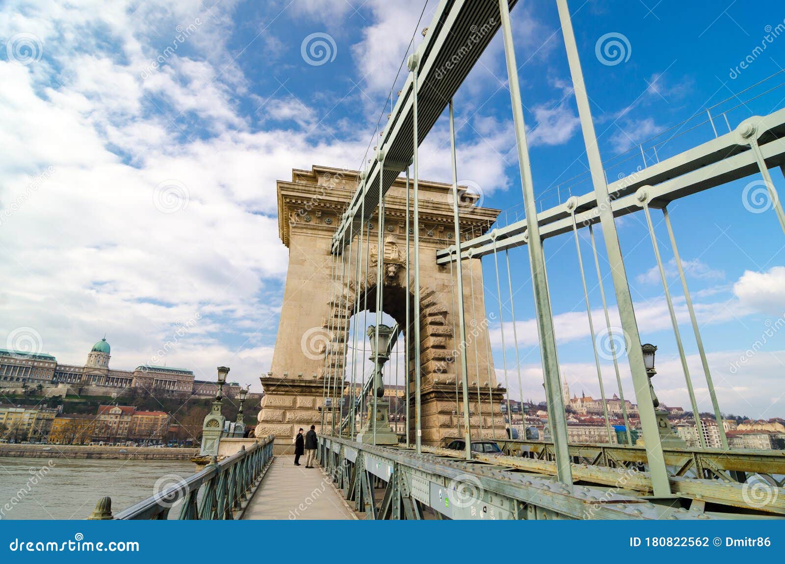Szechenyi Chain Bridge Against Buda Castle Editorial Image ...