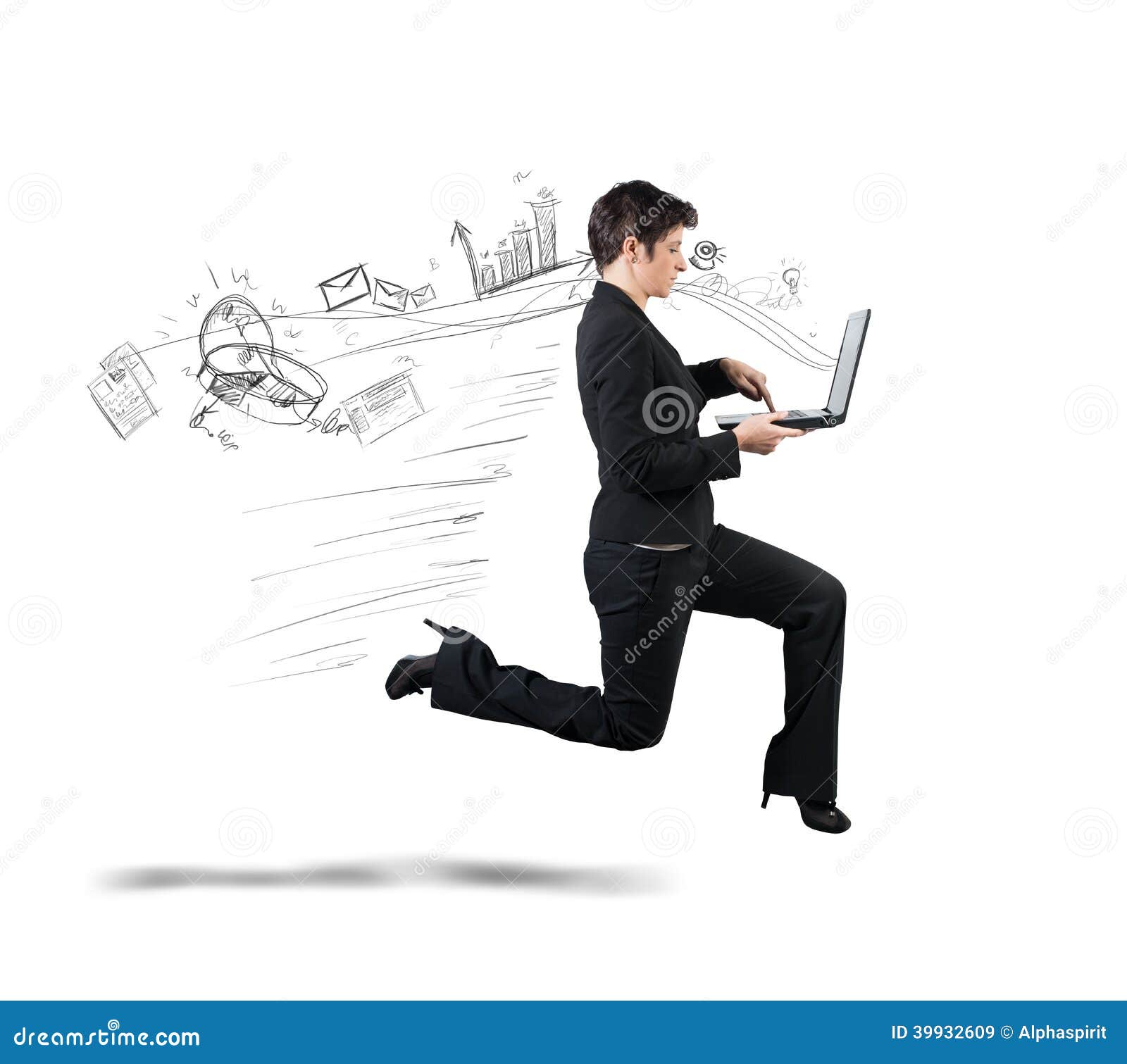 Szybki biznes obraz stock. Obraz złożonej z rasa, bizneswoman - 39932609