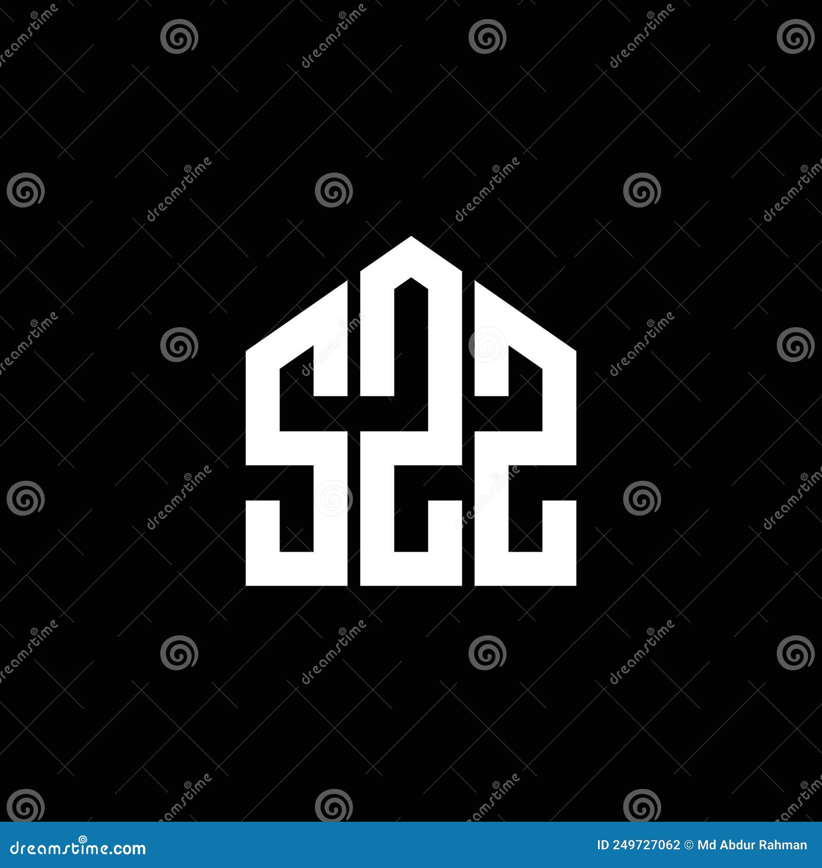 SZZ Letter Logo Design on BLACK Background. SZZ Creative Initials ...