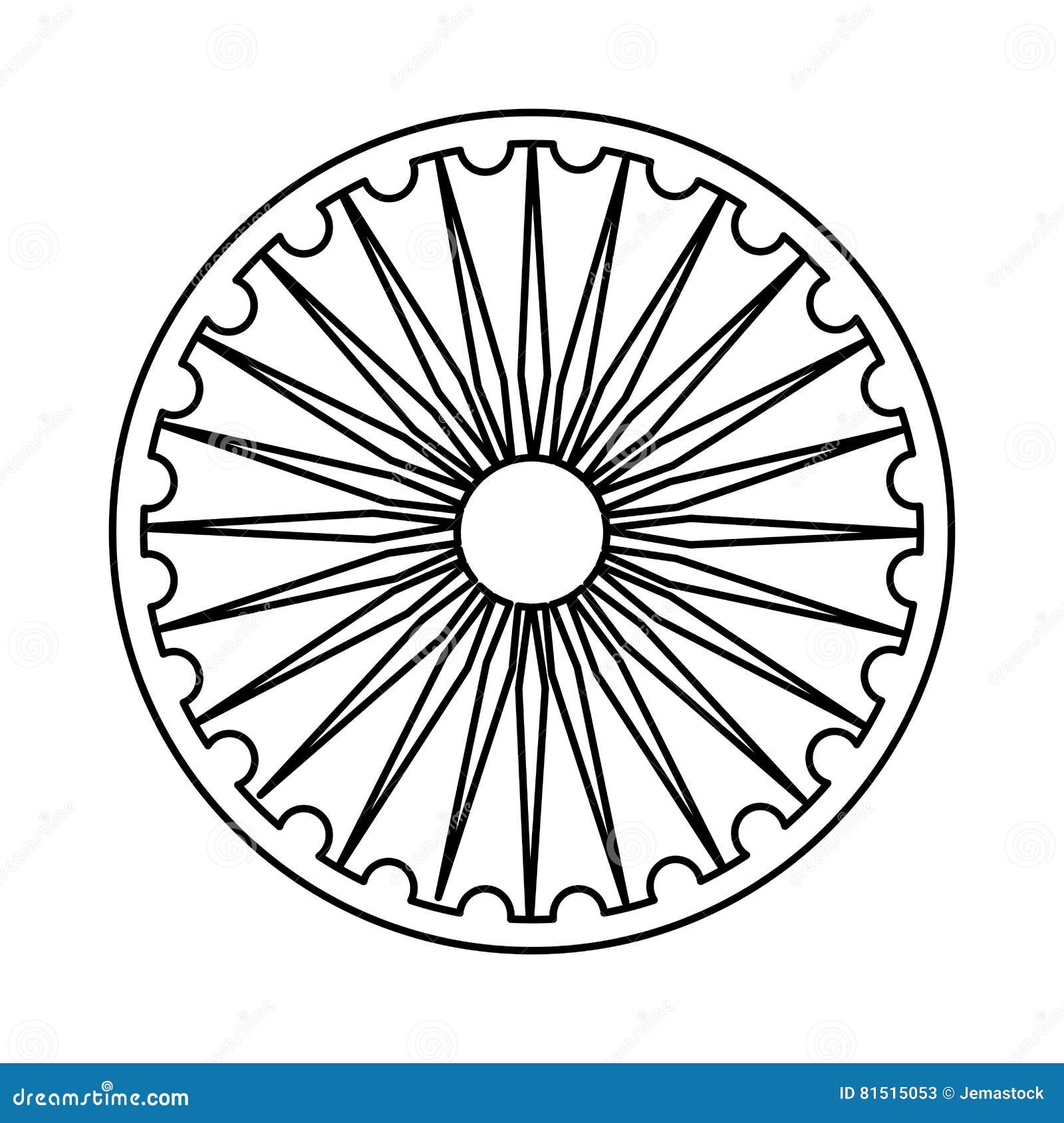 Símbolo de Ashoka Chakra ilustración del vector. Ilustración de concepto - 81515053