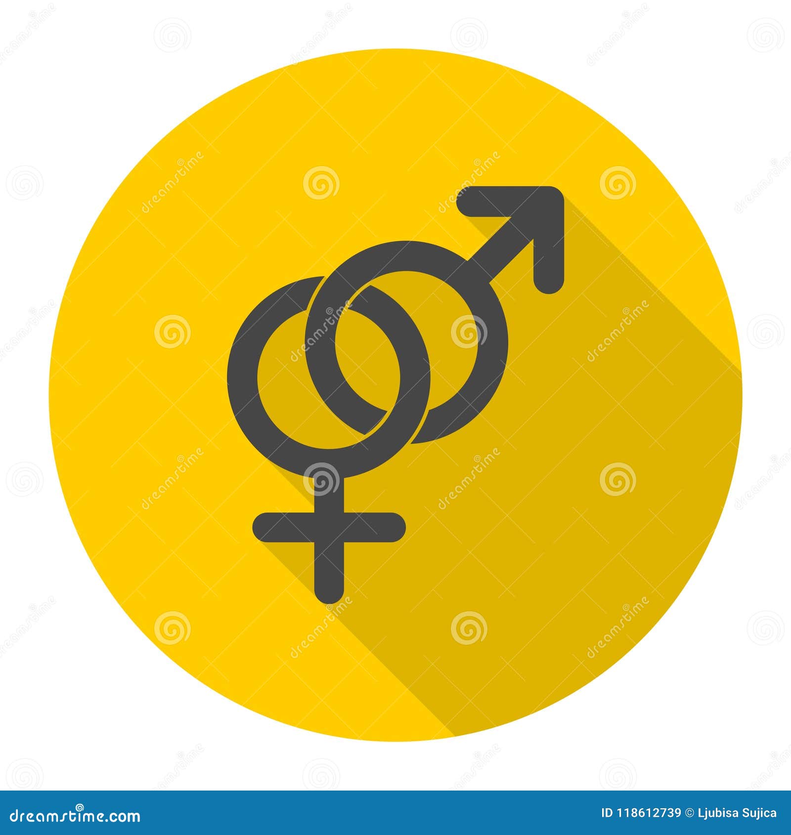 Símbolo De Sexo Masculino E Fêmea Com Sombra Longa Ilustração Do Vetor