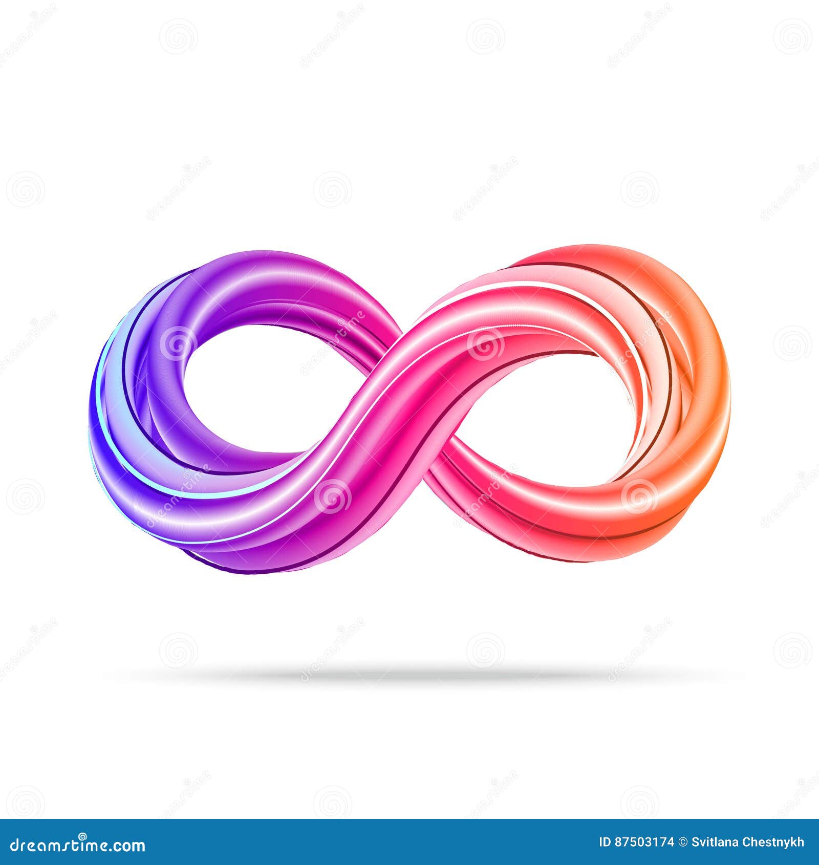 Símbolo Del Infinito 3d Icono Colorido Del Infinito Ilustración Del